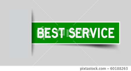 Label sticker green color in word best service - Stock Illustration ...