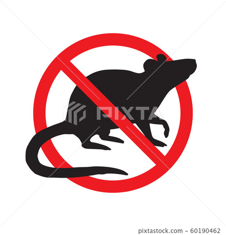 Vector sign with rat under crossed circle - Stock Illustration ...