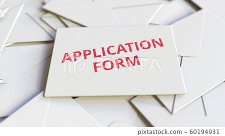 Envelope with application form on top of many... - Stock Illustration ...