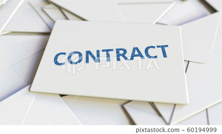 Envelope with contract on top of many other... - Stock Illustration ...