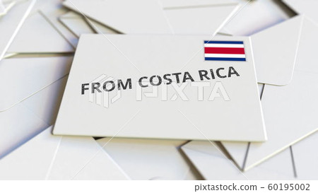 Letter with From Costa Rica text on pile of... - Stock Illustration ...