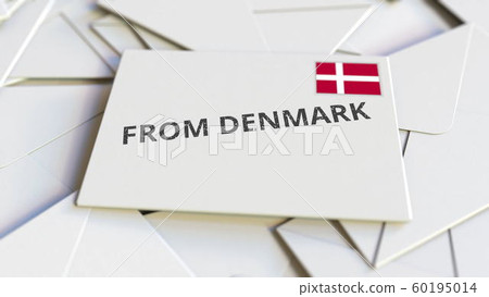 Letter with From Denmark text on pile of other... - Stock Illustration ...