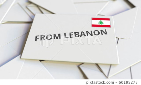 Letter with From Lebanon stamp among other... - Stock Illustration ...
