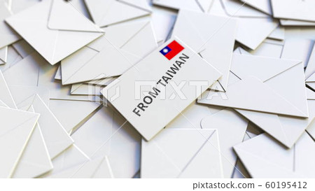 Envelope with From Taiwan text on pile of other... - Stock Illustration ...