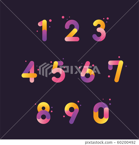 Gradient color number logo set - Stock Illustration [60200492] - PIXTA