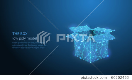 THE BOX - Abstract Low Poly Open Box in Trendy... - Stock Illustration ...