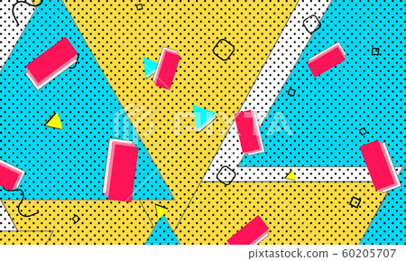 Splash 1980s Decor. Turquoise 90s Fashion. Salmon - Stock Illustration ...