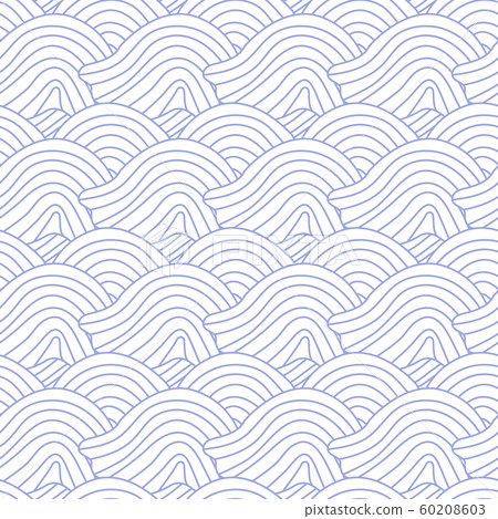 Seamless vector print with blue waves. - Stock Illustration [60208603 ...