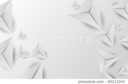 3D Abstract White Triangle Shapes minimal - Stock Illustration ...