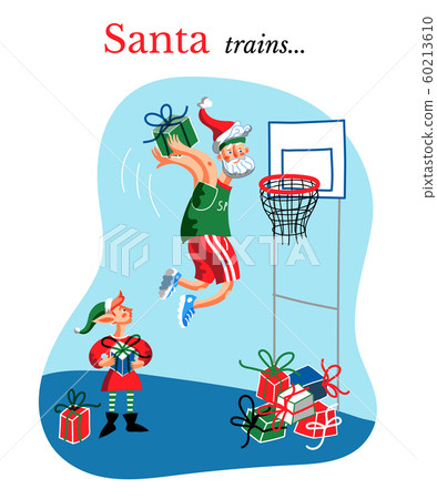 Santa training comic banner template - Stock Illustration [60213610 ...