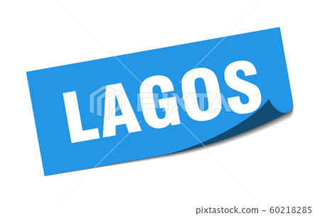 Lagos sticker. Lagos blue square peeler sign - Stock Illustration ...