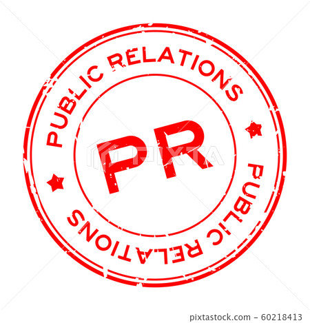 Grunge red PR Public Relations word round...-插圖素材 [60218413] - PIXTA圖庫