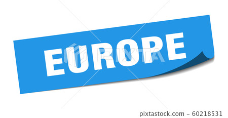 europe sticker. europe blue square peeler sign - Stock Illustration ...
