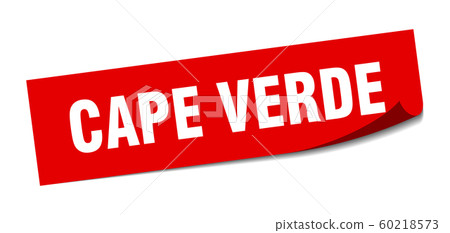 Cape Verde sticker. Cape Verde red square peeler - Stock Illustration ...