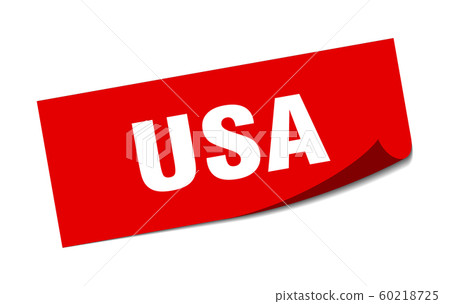 usa sticker. usa red square peeler sign - Stock Illustration [60218725 ...