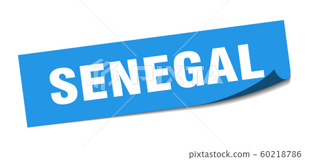 Senegal sticker. Senegal blue square peeler sign - Stock Illustration ...
