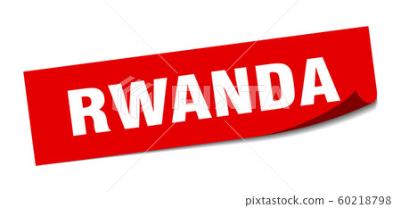 Rwanda sticker. Rwanda red square peeler sign - Stock Illustration ...