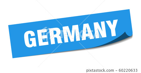 Germany sticker. Germany blue square peeler sign - Stock Illustration ...