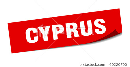 Cyprus sticker. Cyprus red square peeler sign - Stock Illustration ...