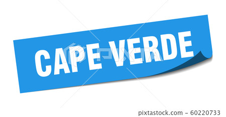 Cape Verde sticker. Cape Verde blue square peeler - Stock Illustration ...