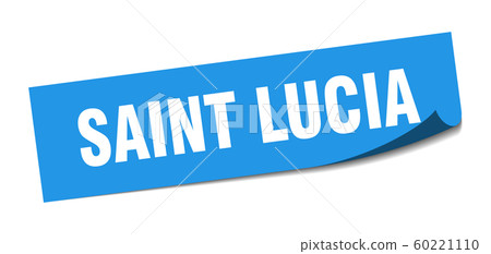 Saint Lucia sticker. Saint Lucia blue square - Stock Illustration ...