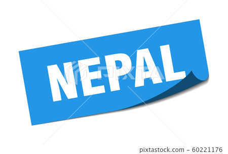 Nepal sticker. Nepal blue square peeler sign - Stock Illustration ...