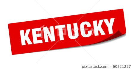 Kentucky sticker. Kentucky red square peeler sign - Stock Illustration ...