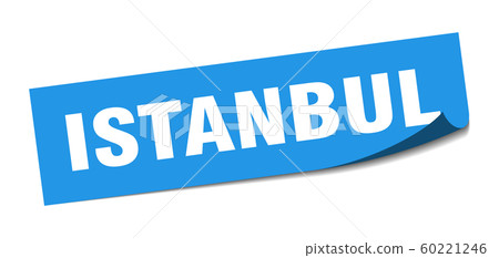 Istanbul sticker. Istanbul blue square peeler sign - Stock Illustration ...