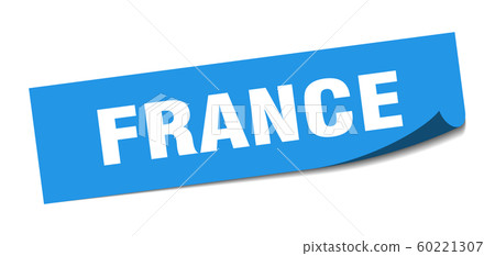 France sticker. France blue square peeler sign - Stock Illustration ...