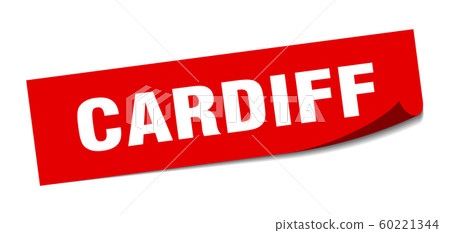 Cardiff sticker. Cardiff red square peeler sign - Stock Illustration ...
