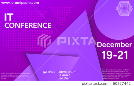 Conference design template. Colorful cover. Vector - Stock Illustration ...