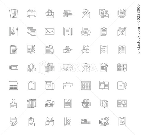 Documentation linear icons, signs, symbols... - Stock Illustration ...