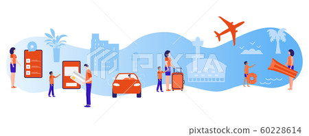 Vector People Travel rest vacation booking tour - Stock Illustration ...