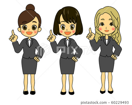 Manga pointing and standing picture 1 company - Stock Illustration ...