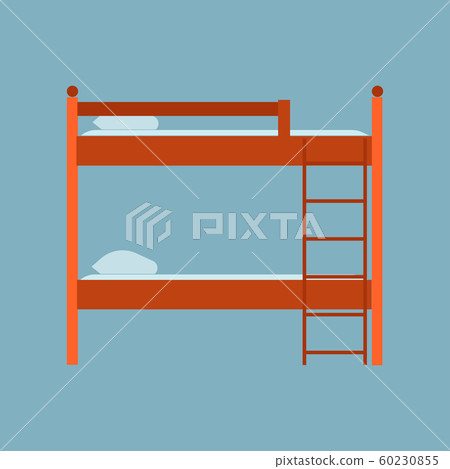 Bed side view vector icon comfortable apartment. - Stock Illustration ...