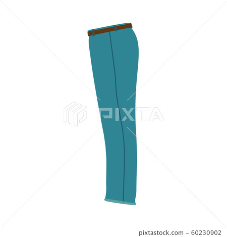 Jeans blue side view vector icon clothing cotton - Stock Illustration ...