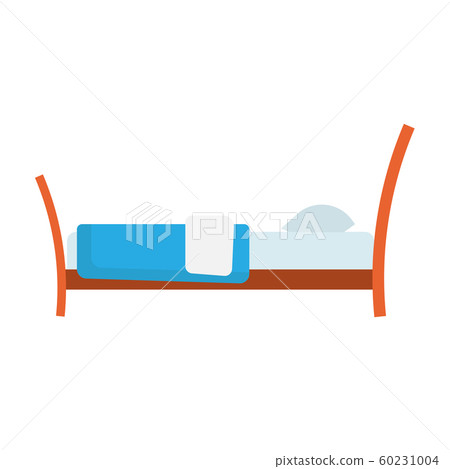 Bed side view vector icon comfortable apartment. - Stock Illustration ...
