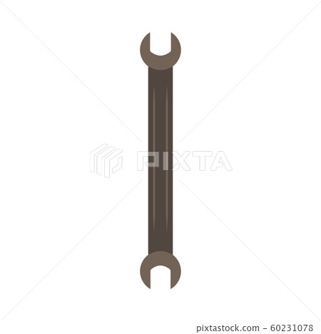 Wrench top view flat vector icon. Industrial steel - Stock Illustration ...