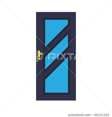 Door metal entry symbol vector icon front view. - Stock Illustration ...