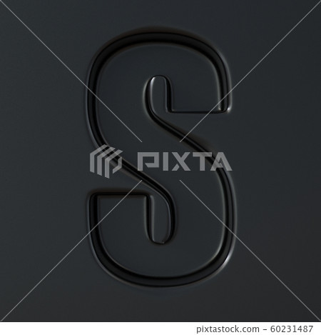 Black engraved font Letter S 3D - Stock Illustration [60231487] - PIXTA