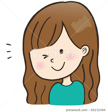 Facial expression_wink (girl) - Stock Illustration [60232494] - PIXTA