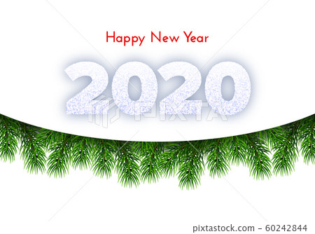 Holiday gift card. Happy New Year 2020. - Stock Illustration [60242844 ...
