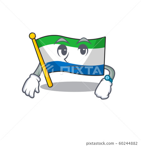 Waiting flag sierra leone on cartoon character... - Stock Illustration ...