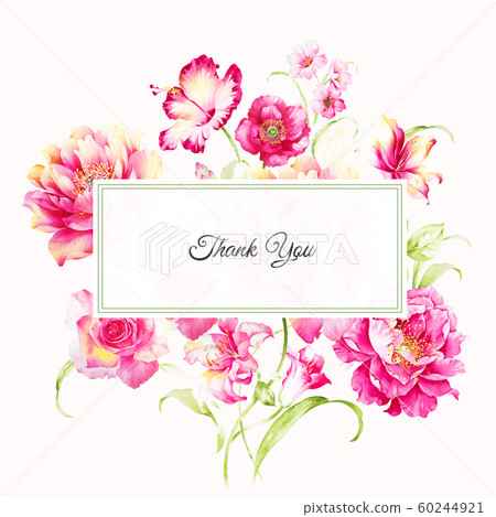 Watercolor flower board design. - Stock Illustration [60244921] - PIXTA