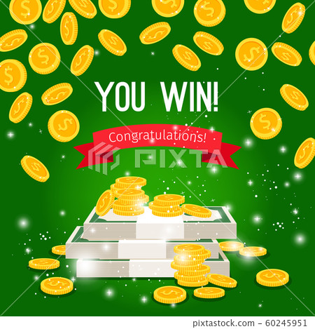 Rain coins and sign you win - Stock Illustration [60245951] - PIXTA