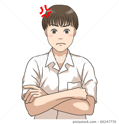 Angry male high school student - Stock Illustration [60247770] - PIXTA