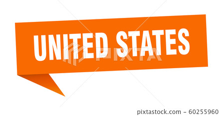United States sticker. Orange United States - Stock Illustration ...