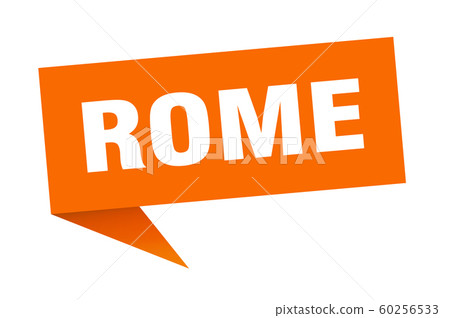 Rome sticker. Orange Rome signpost pointer sign - Stock Illustration ...