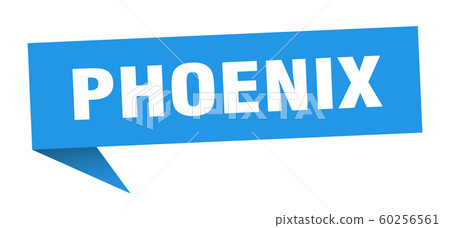Phoenix sticker. Blue Phoenix signpost pointer - Stock Illustration ...