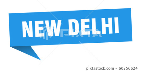 New Delhi sticker. Blue New Delhi signpost pointer - Stock Illustration ...